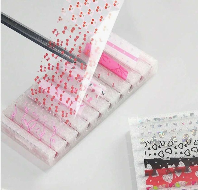Nail Transfer Foil Storage Box, Heart Handle - Cherry Blossom Store